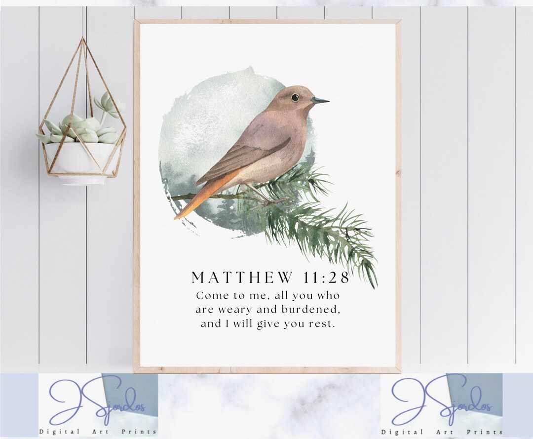 Matthew 11:28, Scripture Room Art, Christian Home Decor, Bible ...