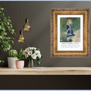 Bible Scripture Art, Proverbs 22:6, Christian Wall Poster, Religious ...