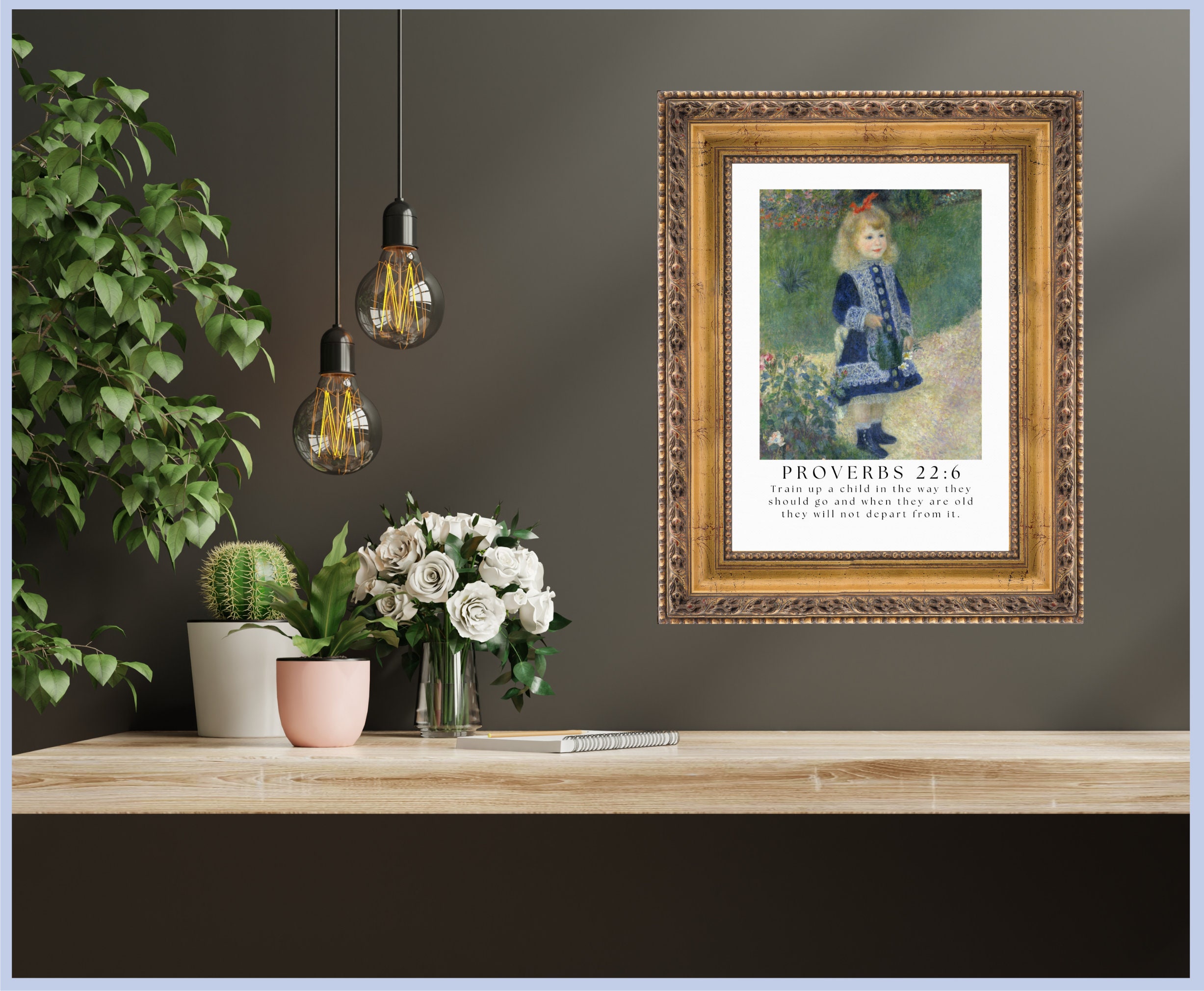 Bible Scripture Art, Proverbs 22:6, Christian Wall Poster, Religious ...