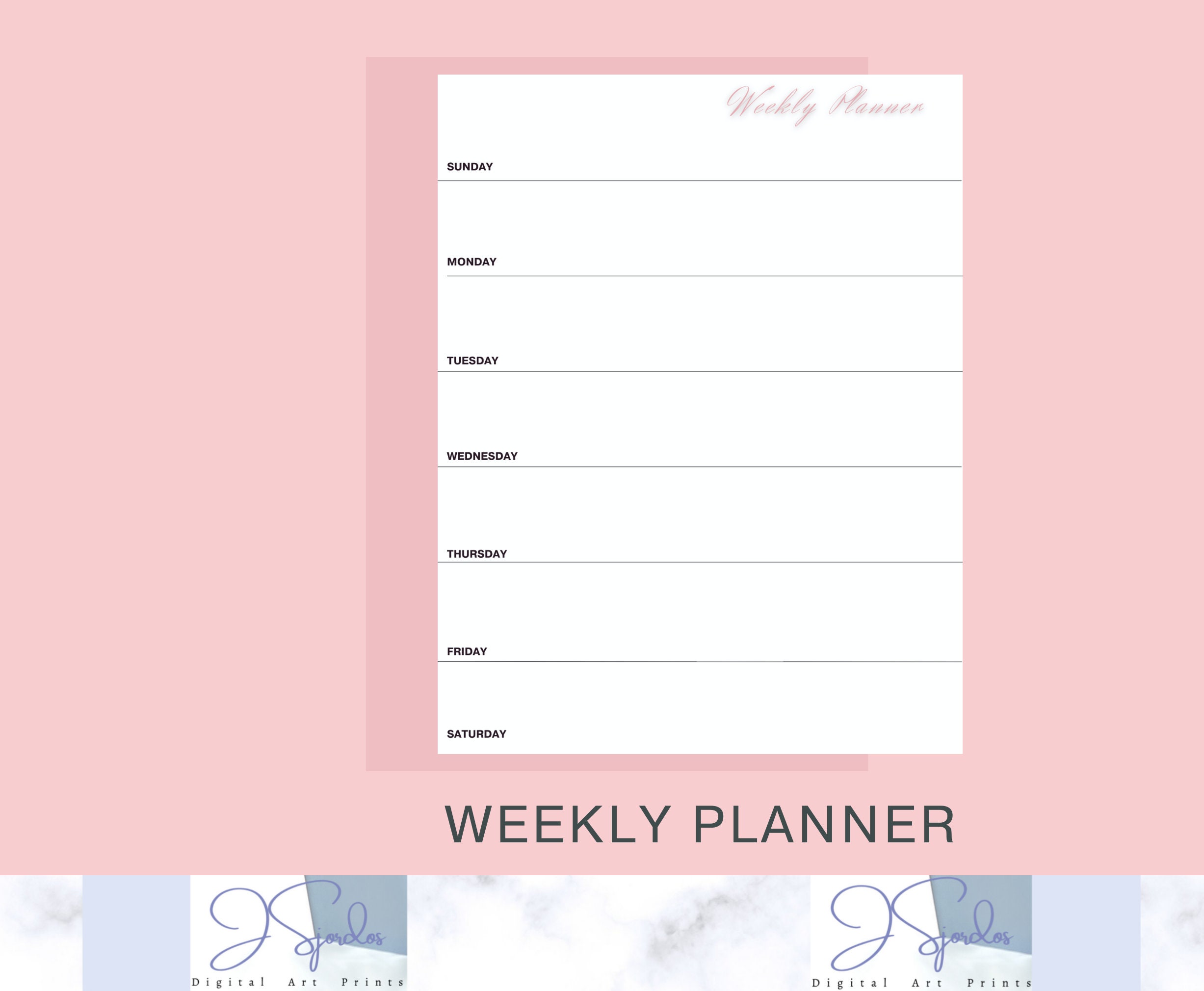 Pink Printable Planner Bundle Daily Weekly Monthly, Digital Planners ...