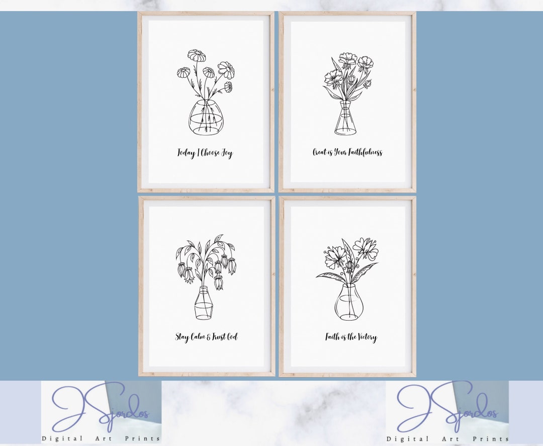 Set of 4 Christian Prints Downloadable, Religious Home Decor, Printable ...