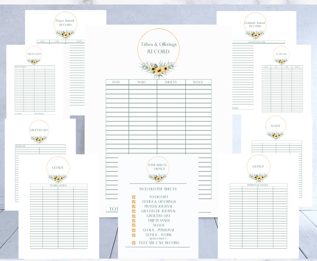 Tithes and Offerings Record, Church Record of Giving, Tithe Tracker ...