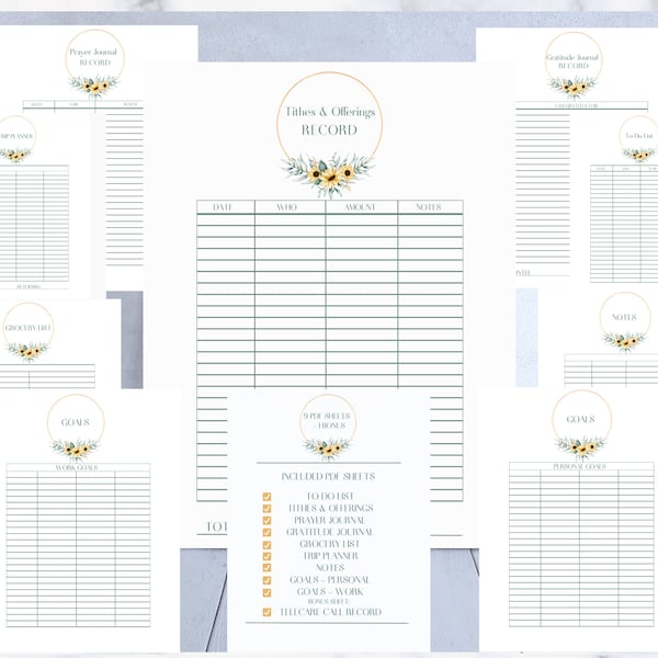 Tithe and Offering Log Sheet - Etsy