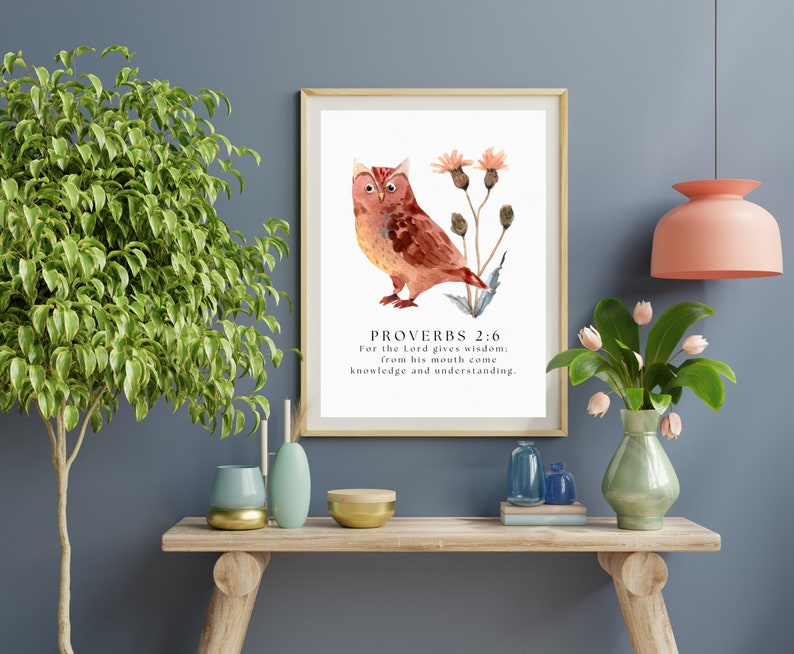 Proverbs 2:6 Scripture Print for Walls, Christian Gifts, Bible Verse ...