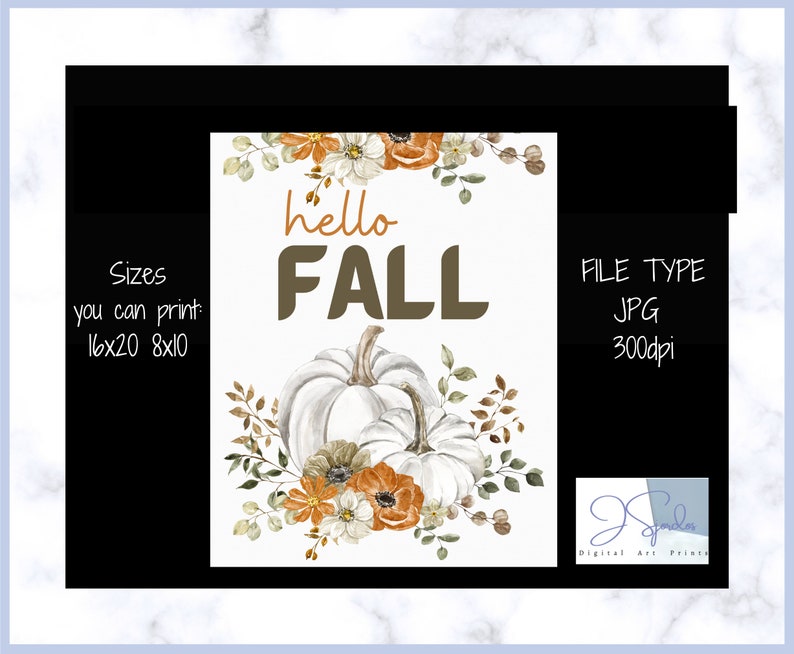 Hello Fall Art Hello Fall Digital Print Fall Home Decor - Etsy