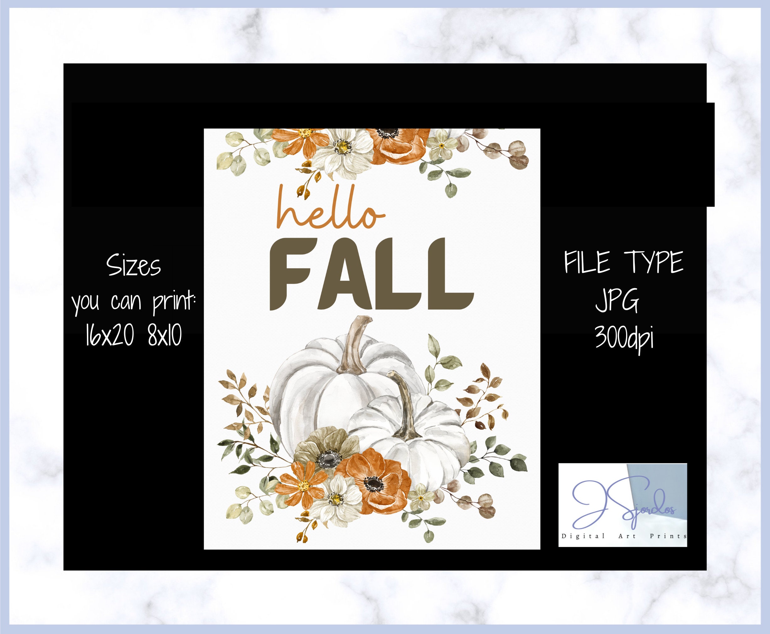Hello Fall Art Hello Fall Digital Print Fall Home Decor - Etsy