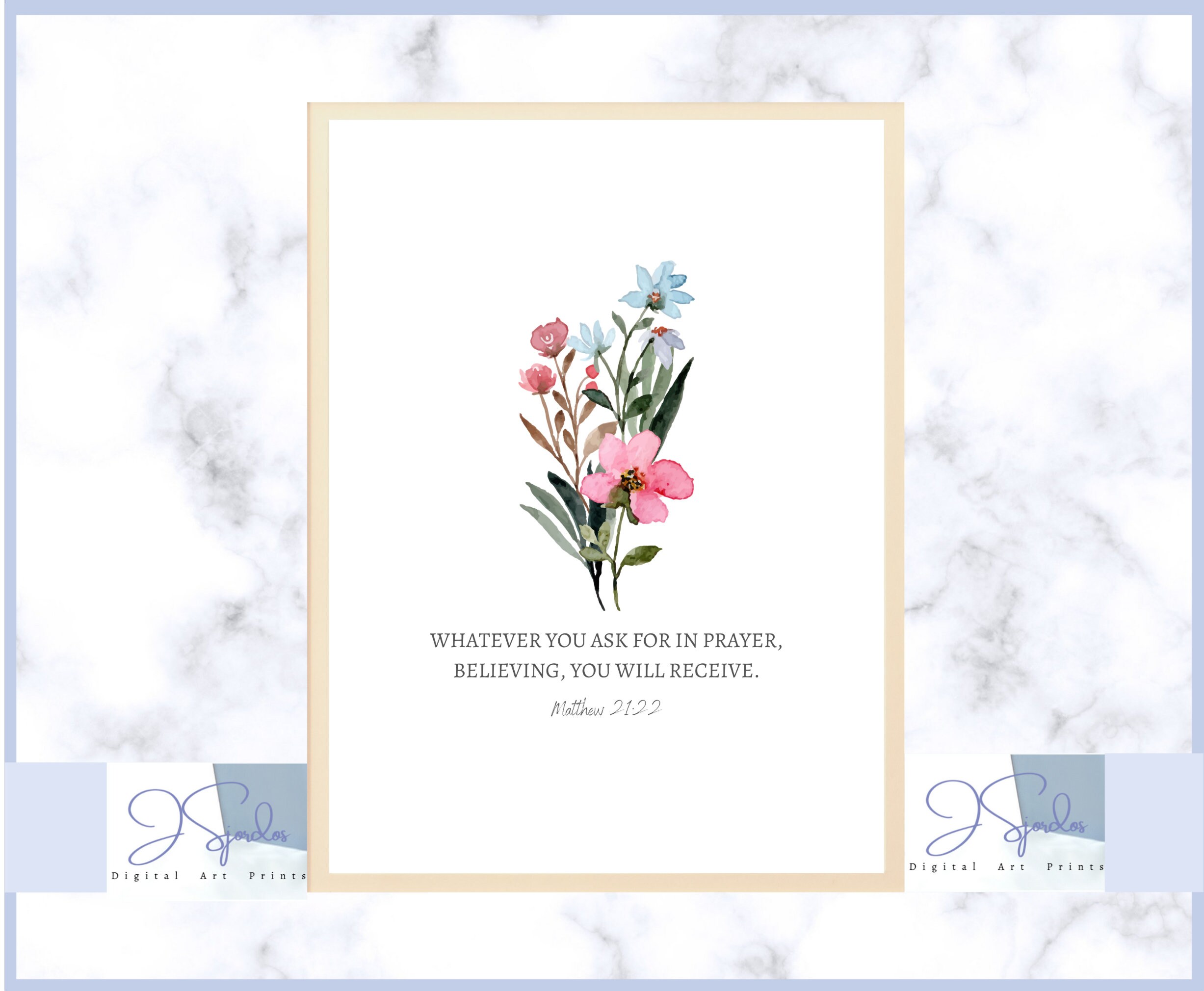 Matt 21:22 Printable Bible Verse, Christian Art Religious Home Decor ...