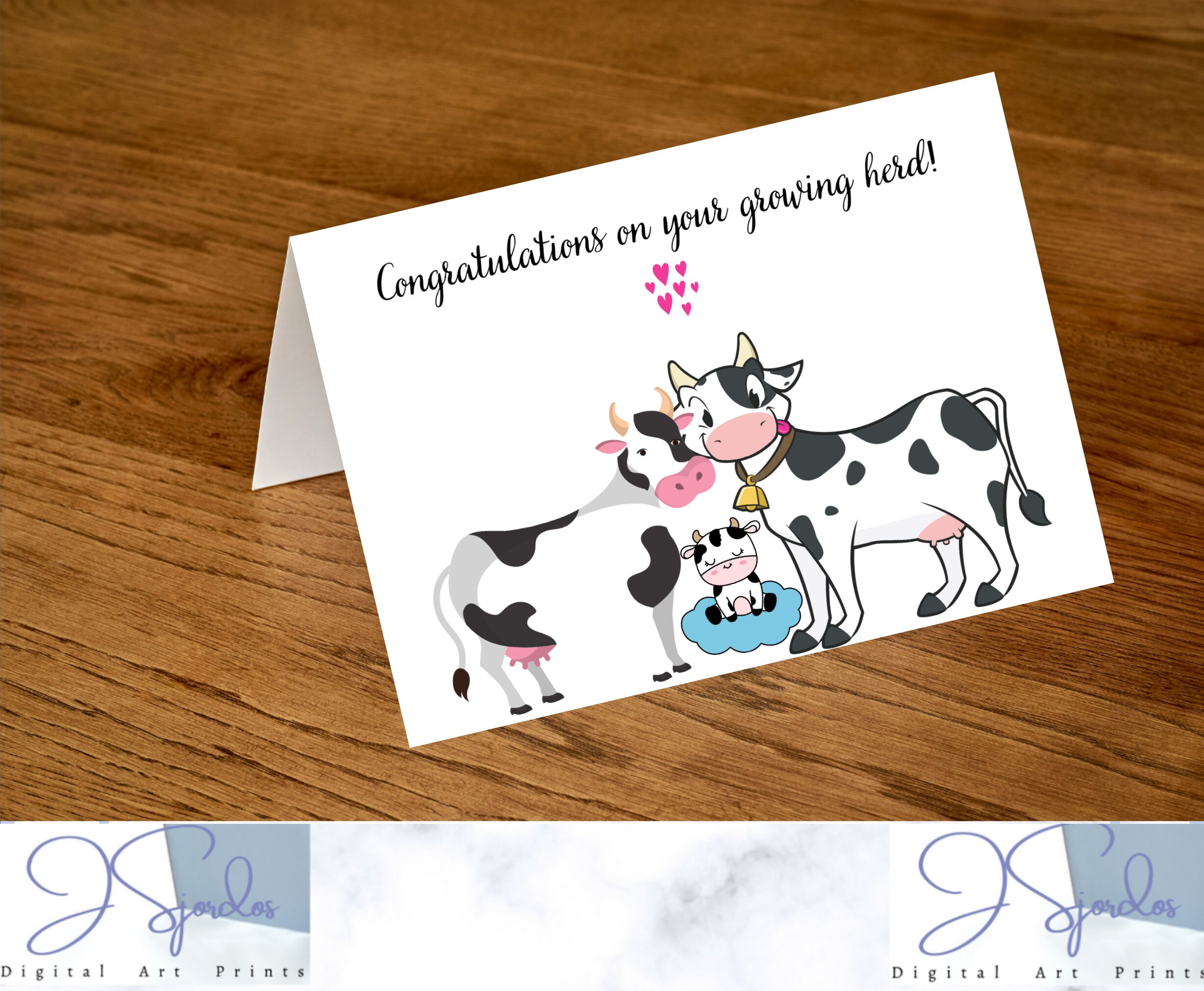 Cow Card for Baby Shower, New Baby Printable Card, Printable Cow Cards ...