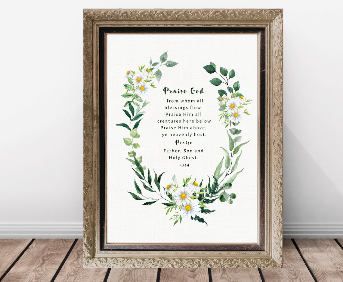 Doxology Art Print, Doxology Wall Art, Hymn of Praise Printable Art ...