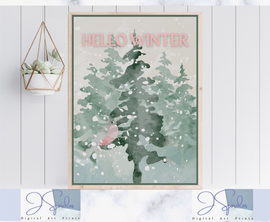 Hello Winter Wall Art Digital Print, Hello Winter Wall Decor, Hello ...