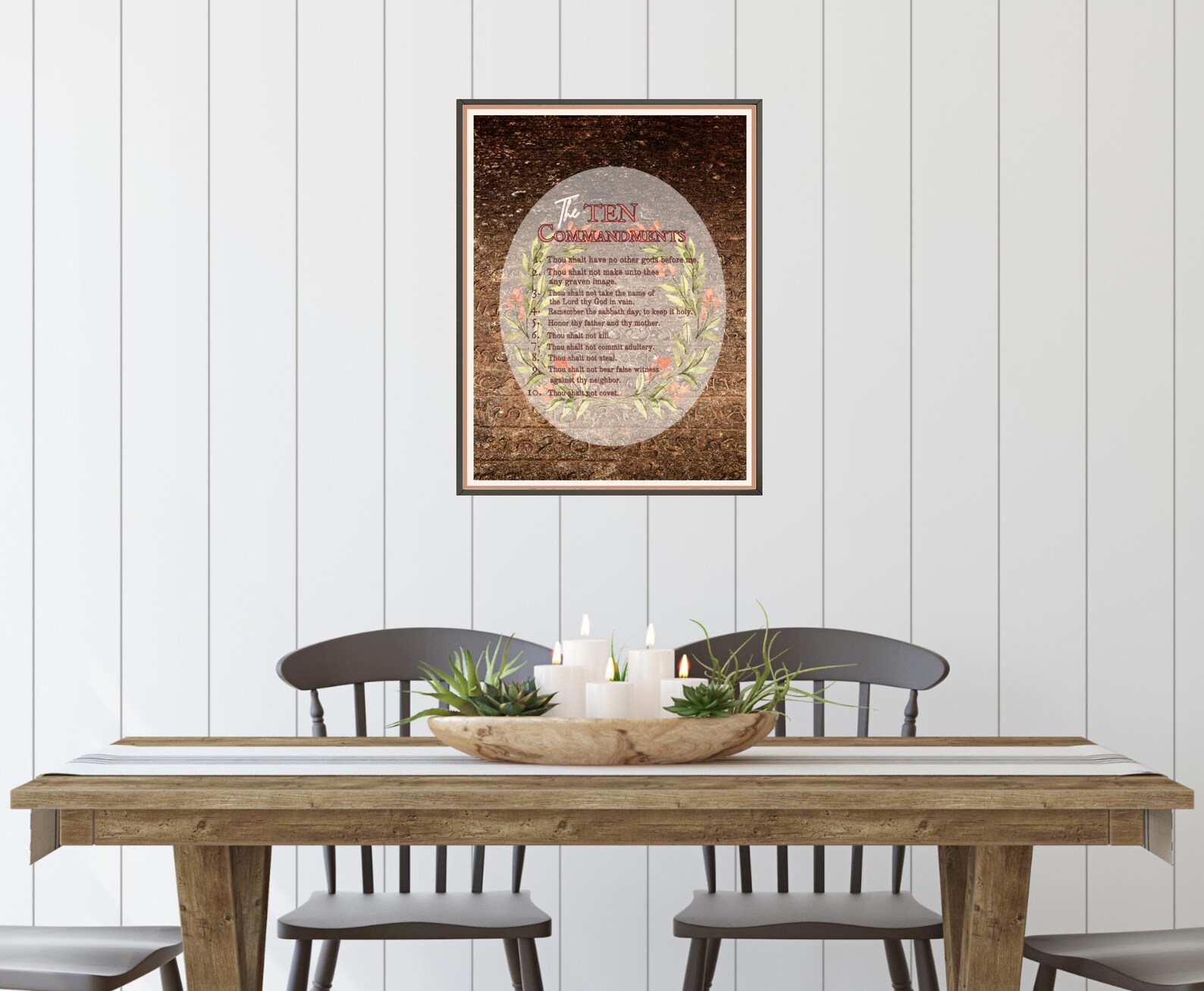 The Ten Commandments Wall Art, KJV, Christian Canvas Wall Decor ...