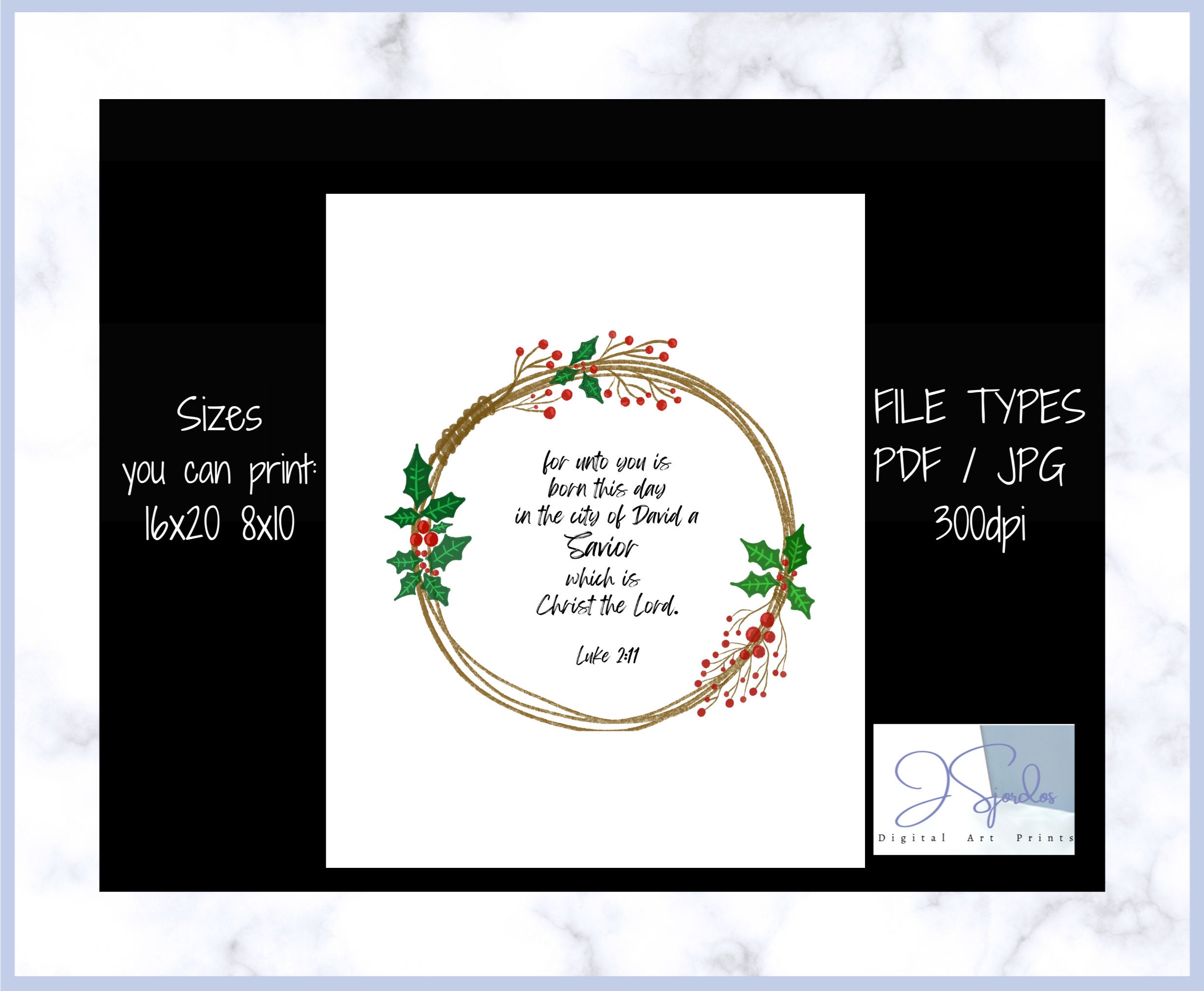 Christmas Printable Wall Art, Religious Digital Art Print, Christmas ...