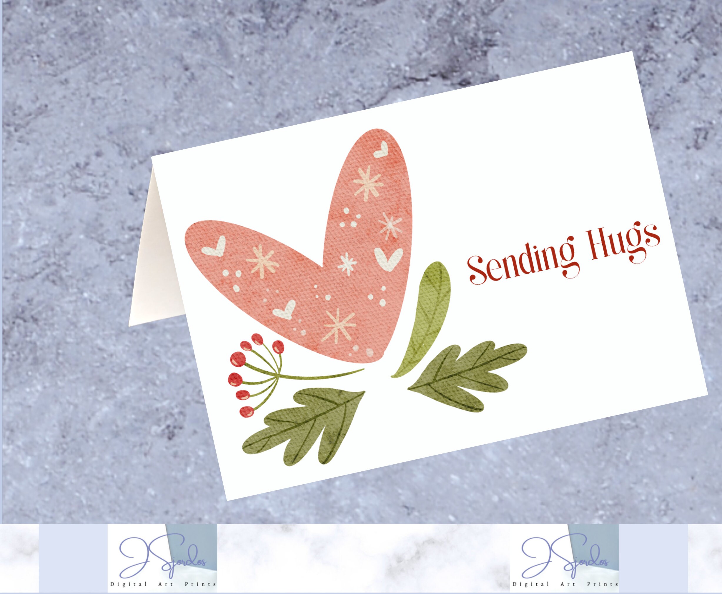 Printable Greeting Card, Sending Hugs Card Download, Cards Sending Hugs ...