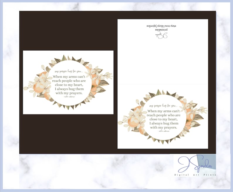 My Prayer Hug Card, Printable Cards Praying for You, Card for Friend ...
