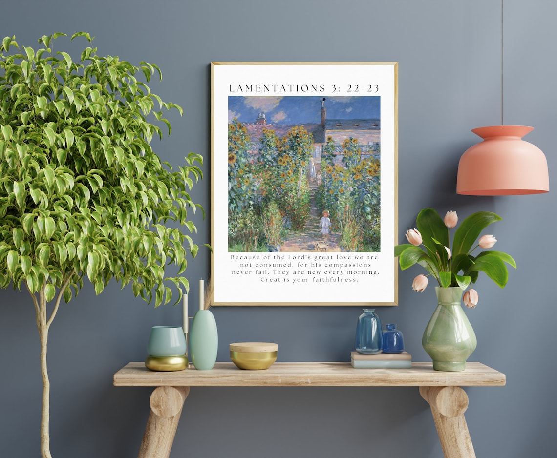 Bible Verse Wall Poster Lamentations 3: 22-23 Scripture Wall - Etsy