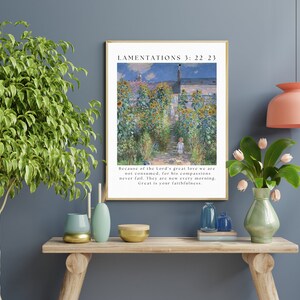 Bible Verse Wall Poster, Lamentations 3: 22-23, Scripture Wall Art ...