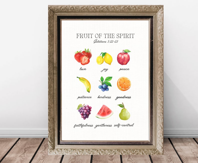 Fruit of the Spirit Christian Art Print, Printable Christian Wall Art ...