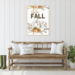Hello Fall Art, Hello Fall Digital Print, Fall Home Decor, Fall Digital ...