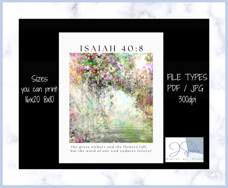 Isaiah 40:8 Scripture Wall Art, Christian Posters, Religious Gifts ...