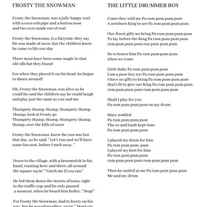 Printable Sing Along Sheet Religious Christmas Songs, Adults, Seniors ...