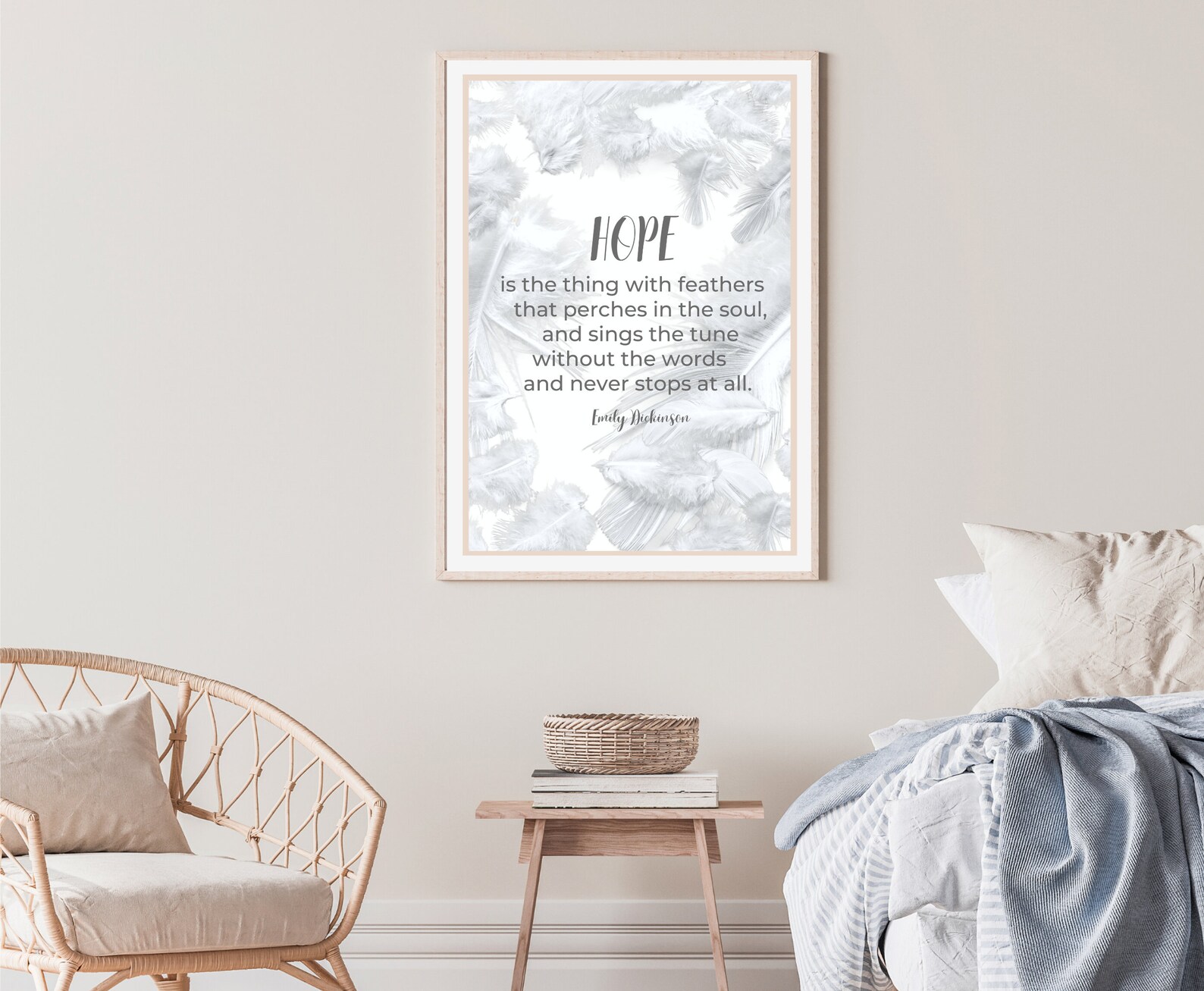 Emily Dickinson Hope Poem Art Print, Emily Dickinson Hope is the Thing ...