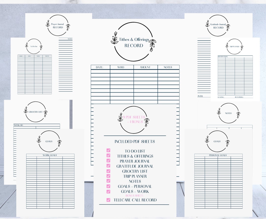 Tithe Tracker, Giving Record, Stationary Set, Tithes and Offerings ...