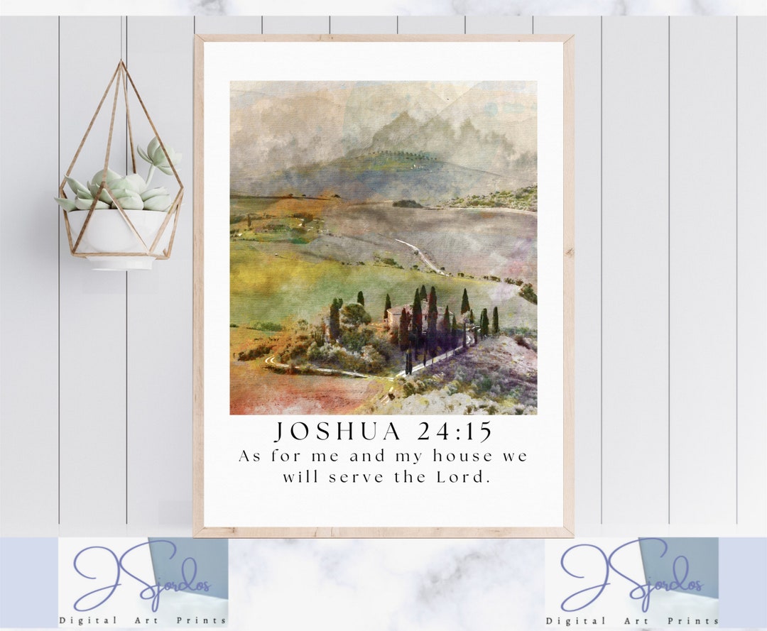 Joshua 24:15 Bible Verse Wall Art Christian Wall Poster - Etsy