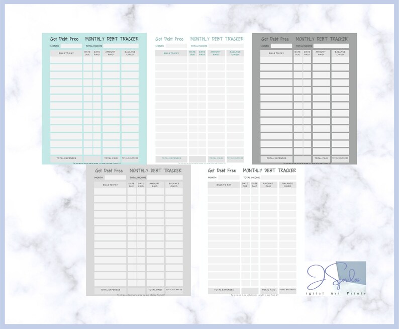 Printable Monthly Bill Tracker, Digital Budget Planner, Expense Log ...