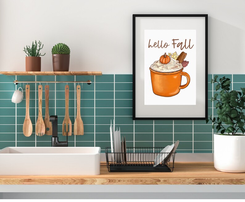 Hello Fall Digital Wall Art, Hello Fall Sign, Fall Home Decor, Fall ...