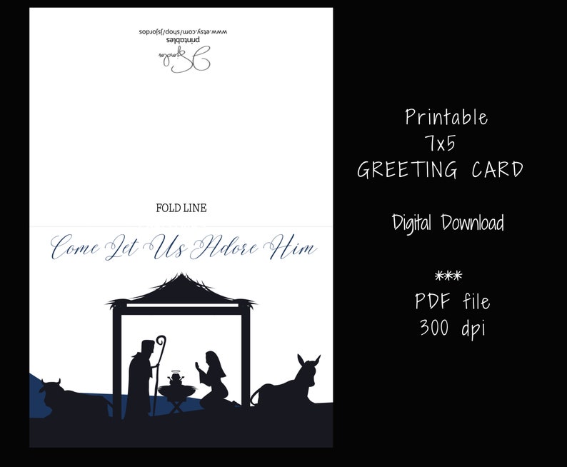 Printable Religious Christmas Card Christmas Greeting Cards - Etsy