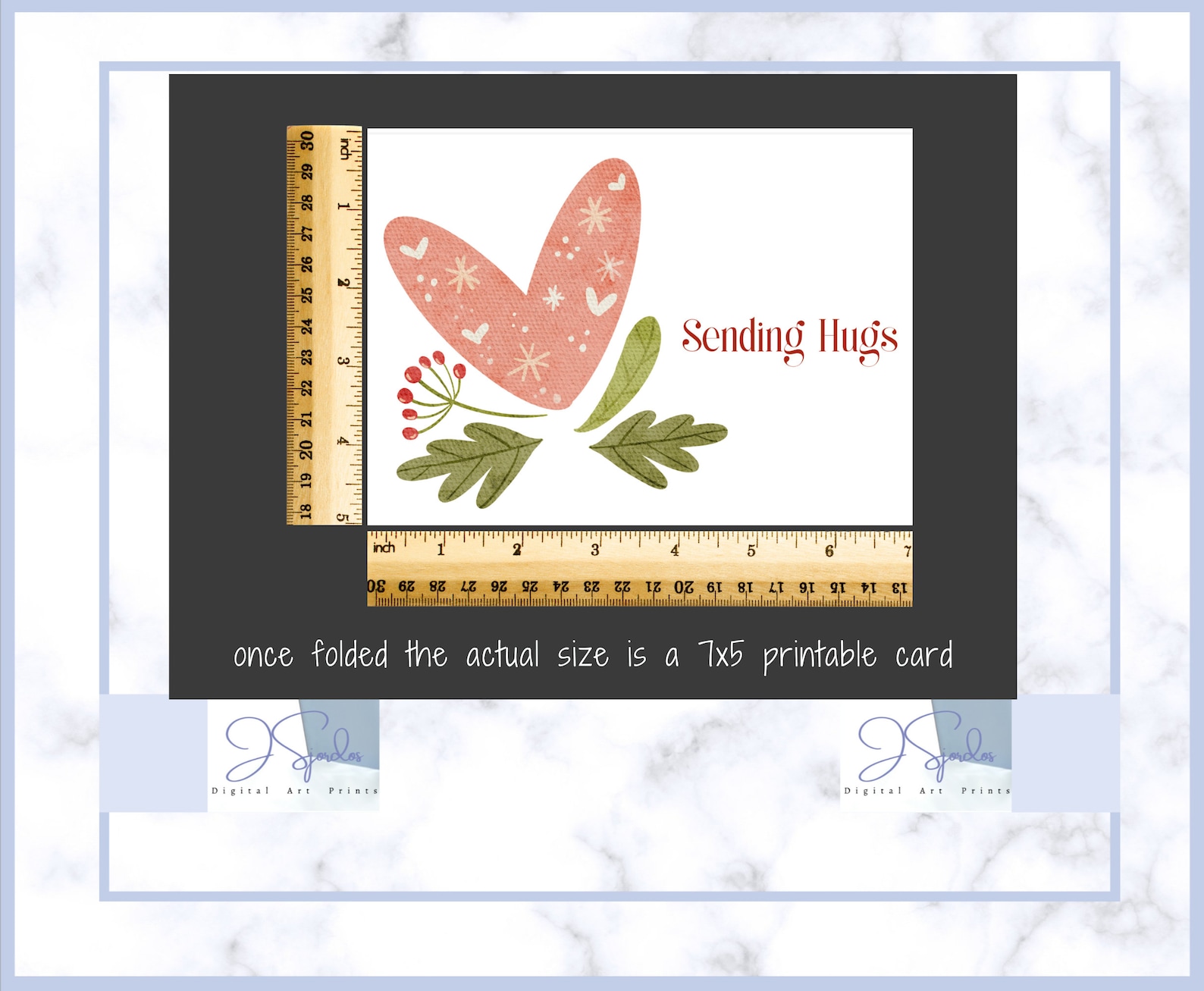 Printable Greeting Card, Sending Hugs Card Download, Cards Sending Hugs ...