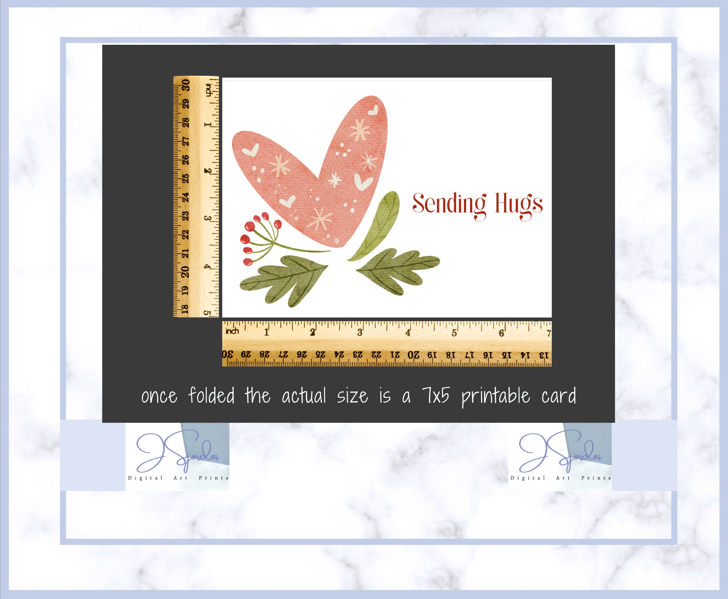 Printable Greeting Card, Sending Hugs Card Download, Cards Sending Hugs ...