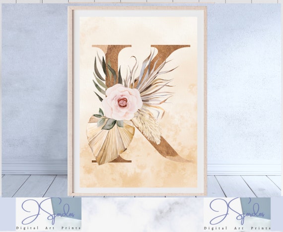 Digital Typography K Wall Art Alphabet Wall Art Initial K - Etsy