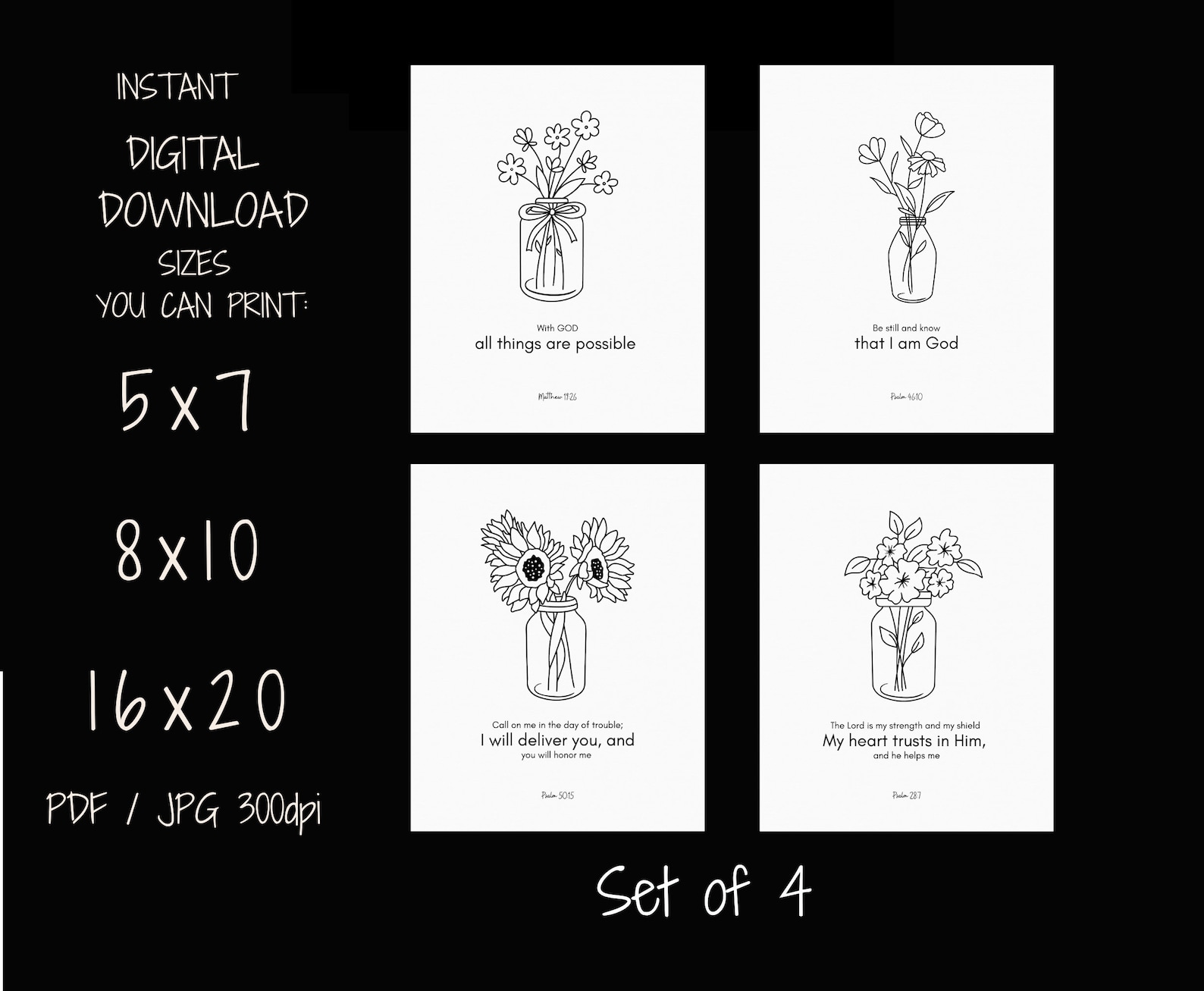 Printable Bible Verse Christian Wall Art Religious Home Decor Digital ...