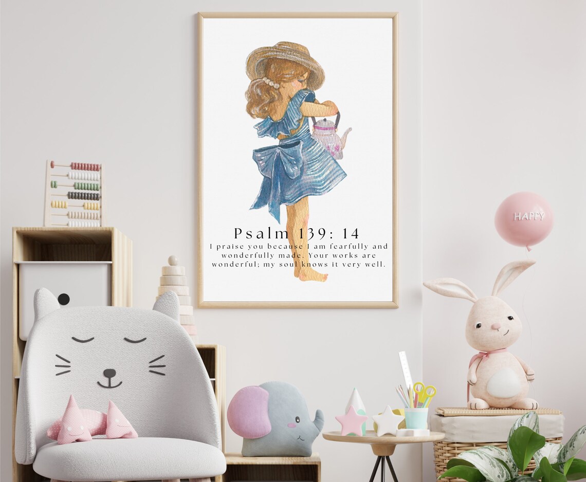 Little Girl With Teapot Christian Wall Art, Christian Gifts, Scripture ...