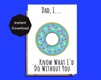 Printable Father's Day Card, Funny Card for Dad, Downloadable Instant ...
