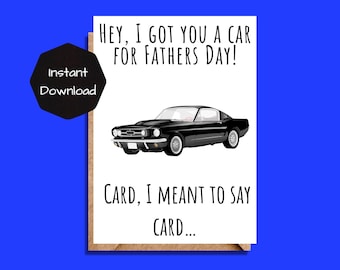 Printable Father's Day Card, Funny Card for Dad, Downloadable Instant ...