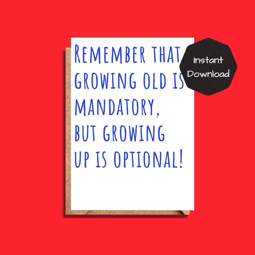 Printable Birthday Card Funny, Funny Birthday Card, Downloadable ...