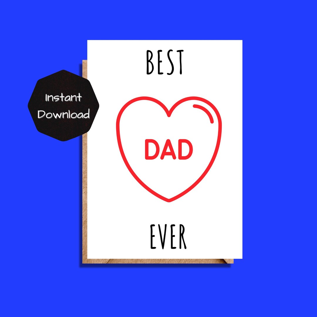 Printable Father's Day Card, Funny Card for Dad, Downloadable Instant ...