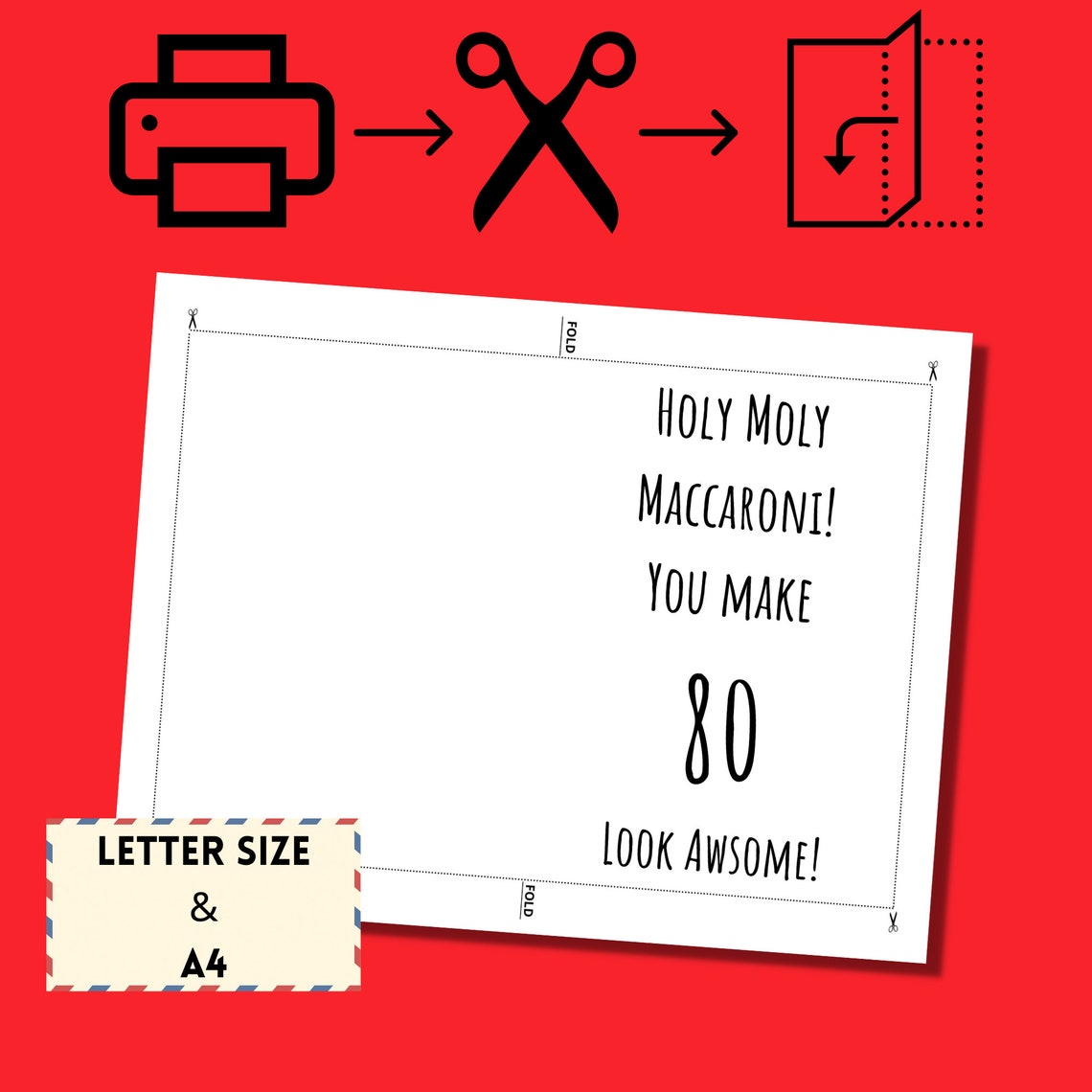 80th Birthday Card Printable Birthday Card Funny Birthday | Etsy