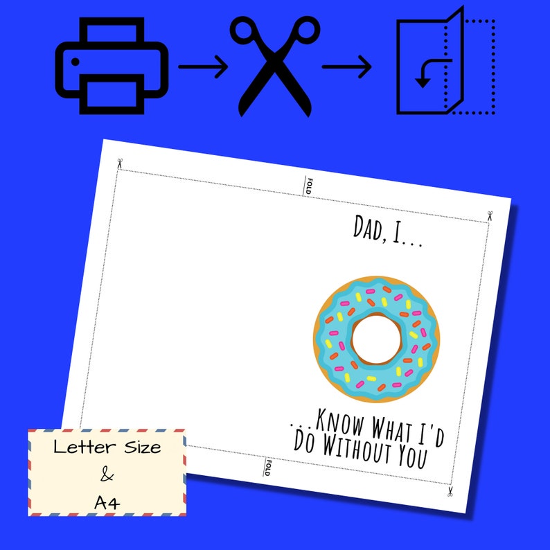 Printable Father's Day Card, Funny Birthday Card for Dad, Downloadable ...