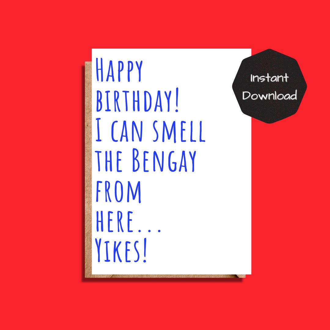 Printable Birthday Card Funny, Funny Birthday Card, Downloadable ...