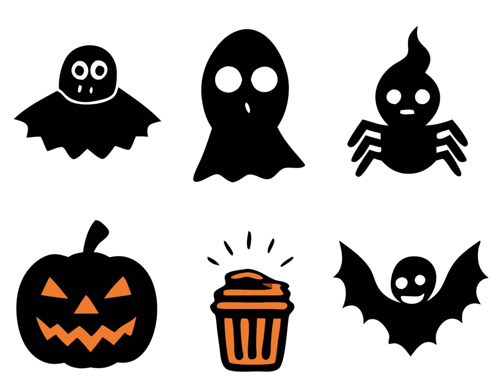 Printable Halloween Sticker Sheet 24 Pieces PDF and PNG Individual ...