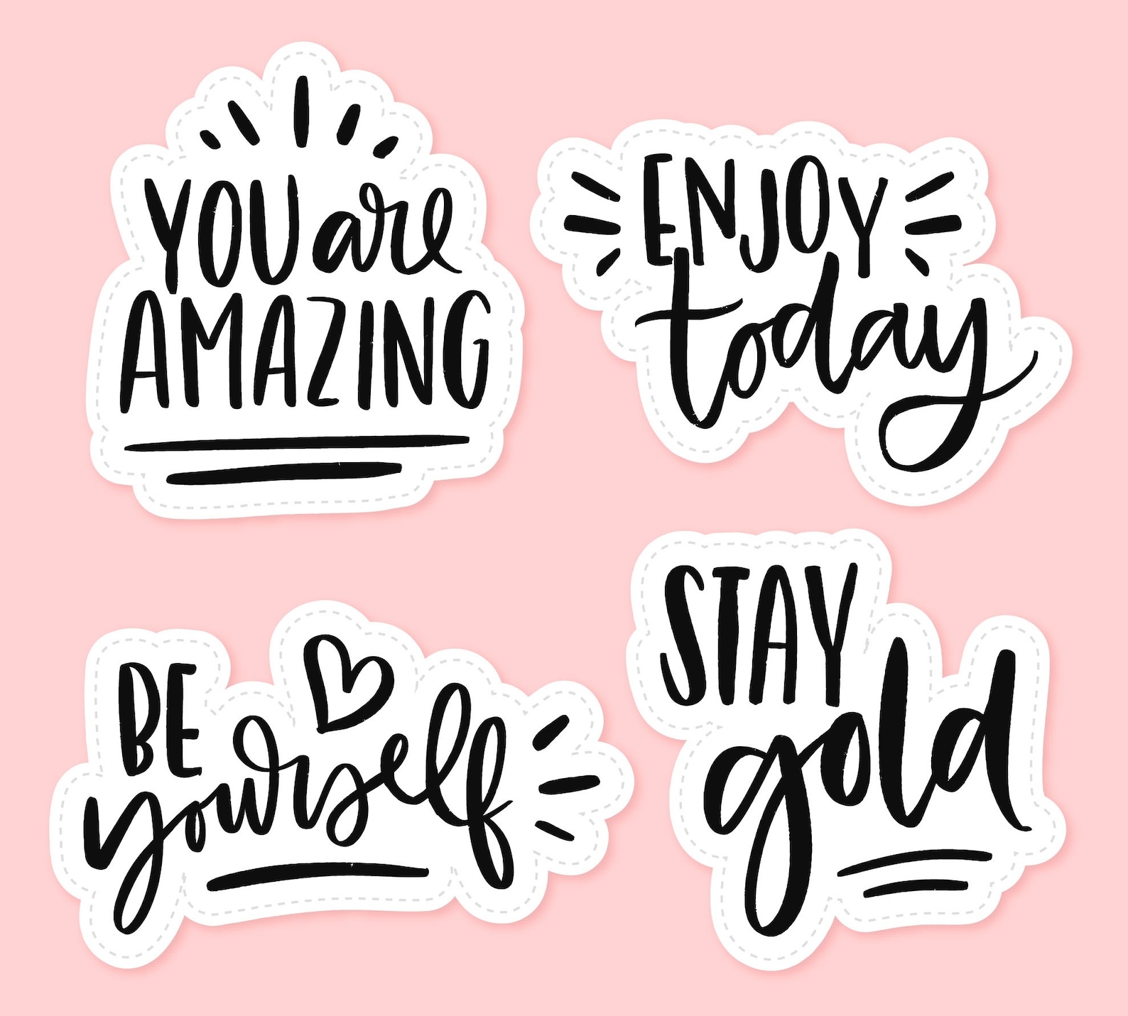 Motivational Stickers 4 Piece Printable Sticker Sheet PDF AND - Etsy
