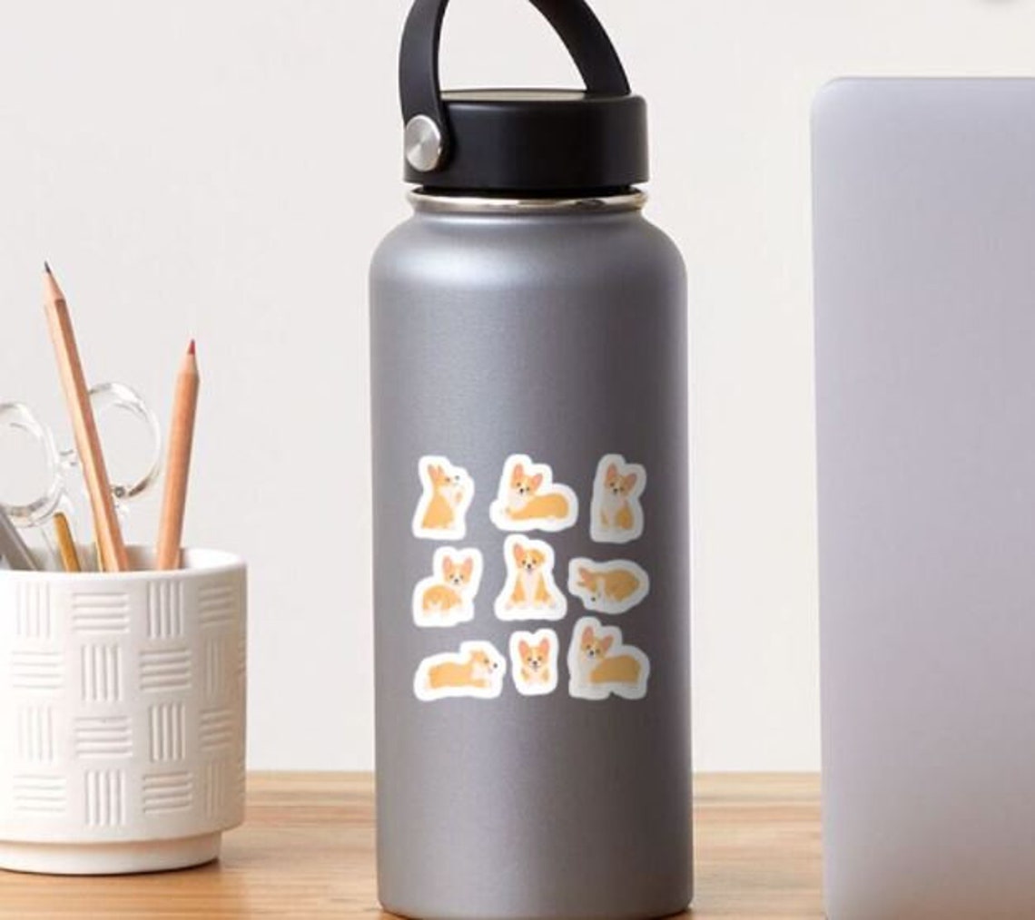 Printable Stickers Corgi Dogs 9 Piece Instant Download PNG - Etsy