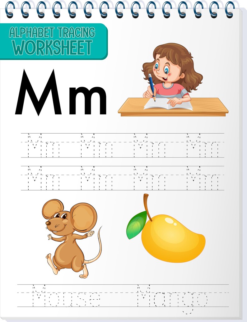 Printable Alphabet Writing Practice Worksheets A Through Z Instant ...