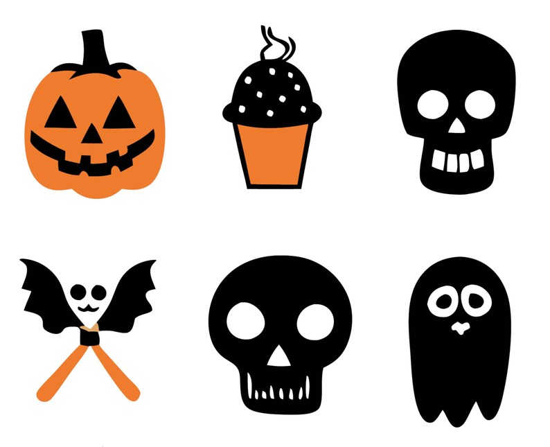 Printable Halloween Sticker Sheet 24 Pieces PDF and PNG Individual ...