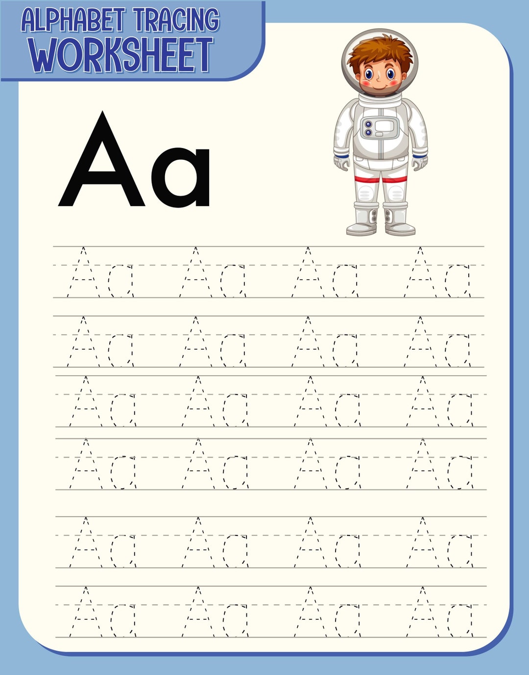 Printable Alphabet Writing Practice Worksheets A Through Z Instant ...