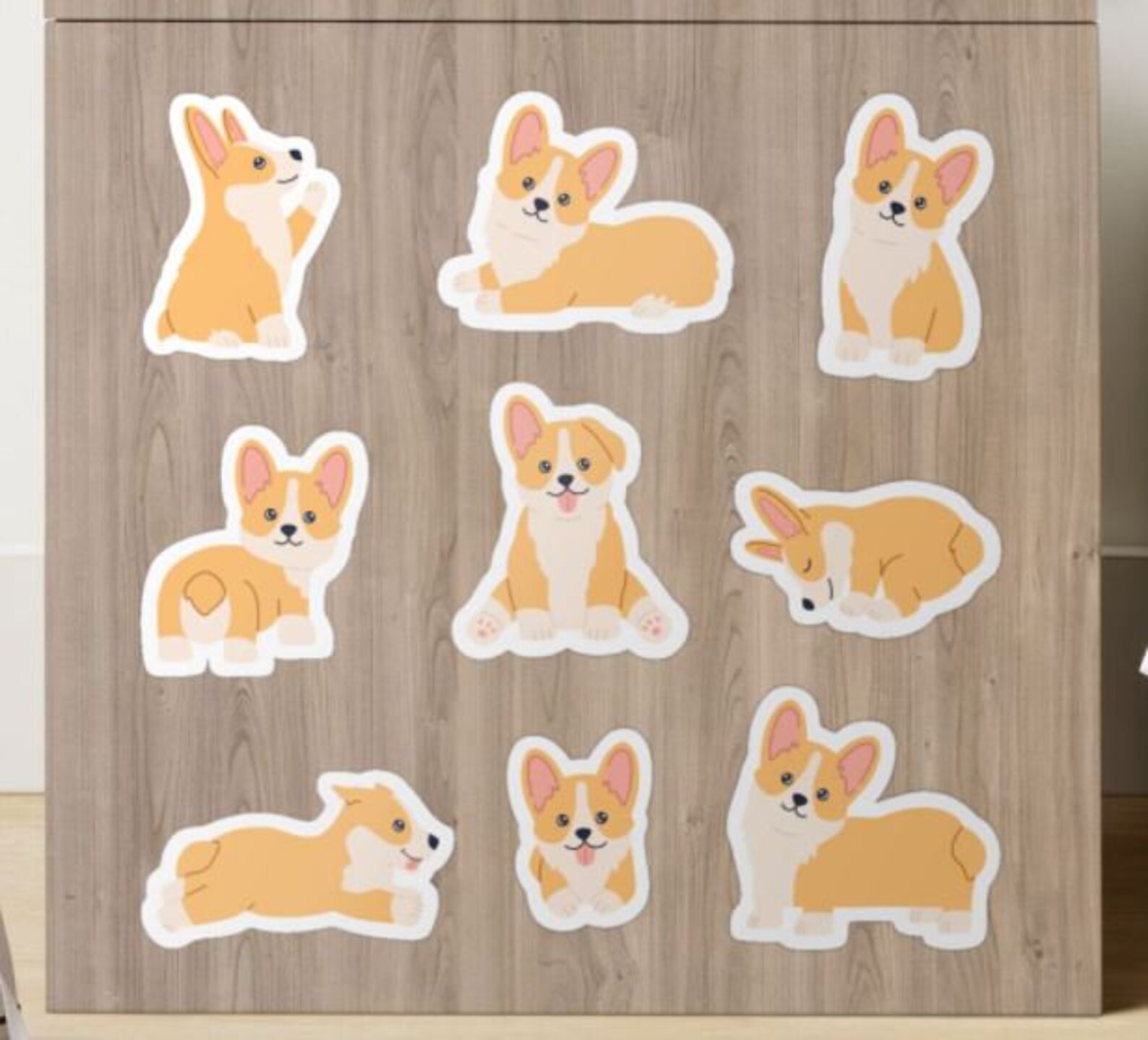 Printable Stickers Corgi Dogs 9 Piece Instant Download PNG - Etsy