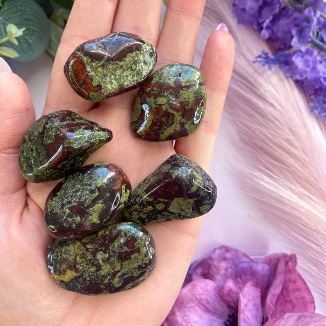 Dragon Stone Green and Red Crystal Dragonstone Tumblestone Health ...